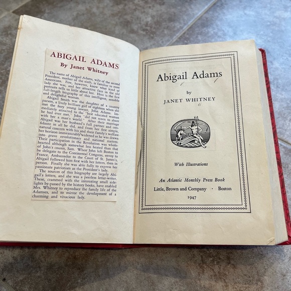 Other | Abigail Adams By Janet Whitney Biography American Political ...